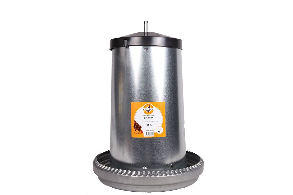 Enamelled hen feeder with hopper 25 L - 17 hens - Ukal