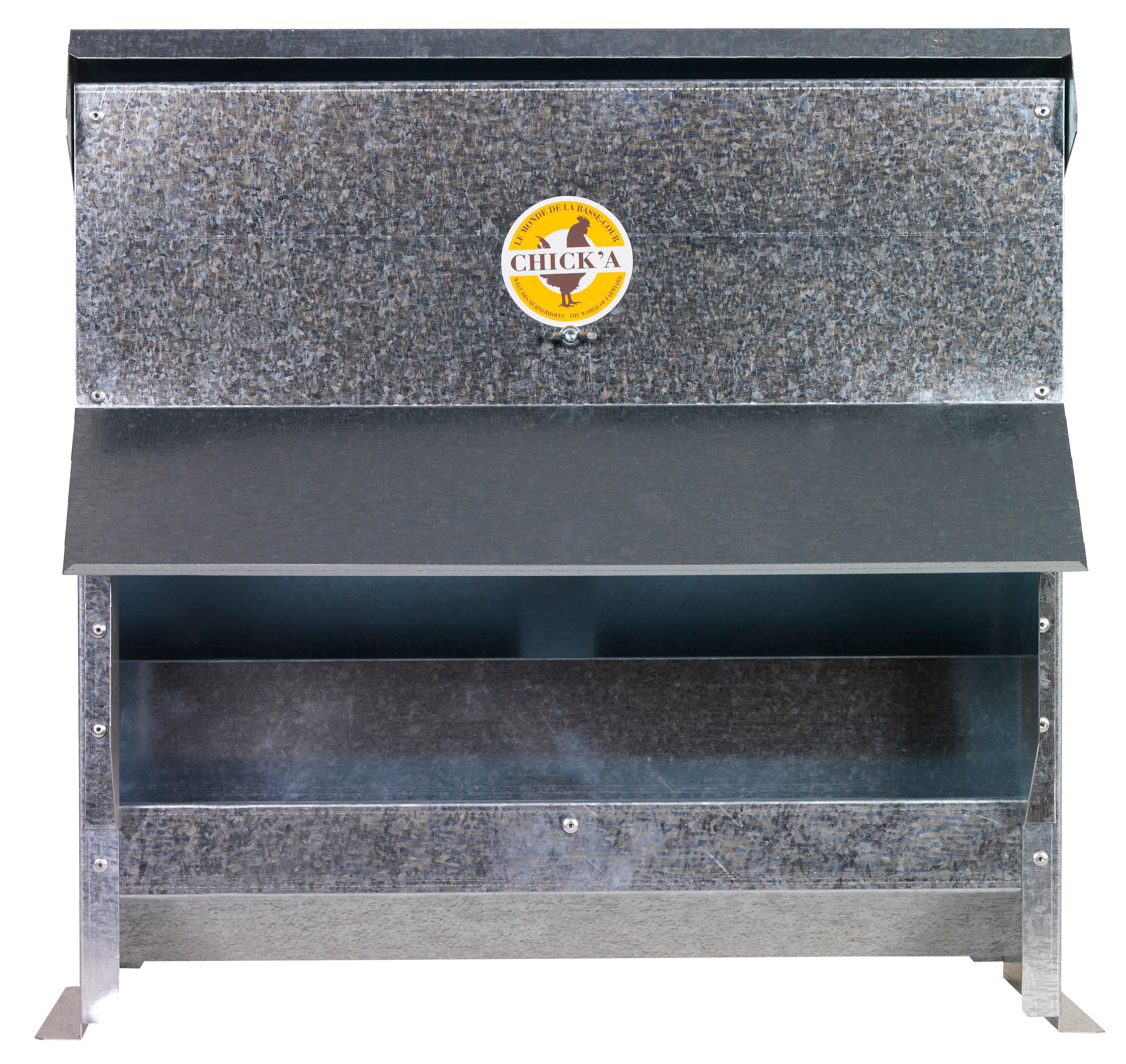 Feeding trough galvanized steel with hopper 25 L for 17 hens - Ukal